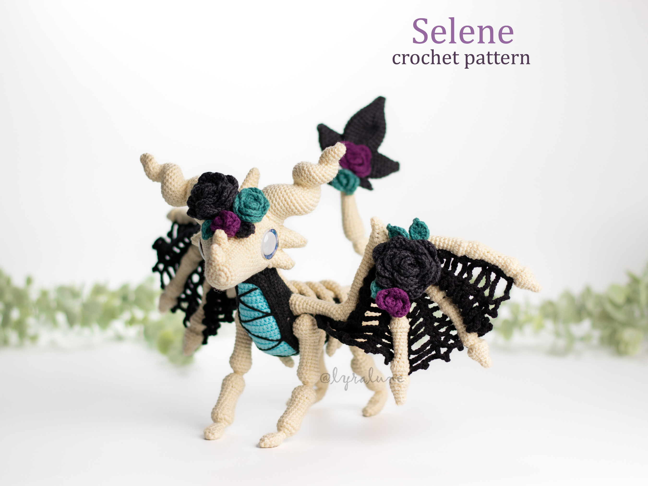 Selene the Skeletal Dragon • PDF Amigurumi Pattern – Lyra Lune Designs